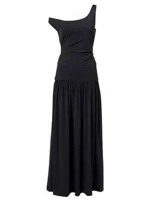 RÓHE One-shoulder Plissé Maxi Dress - Black