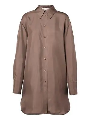 RÓHE Silk Button-up Shirt - Brown