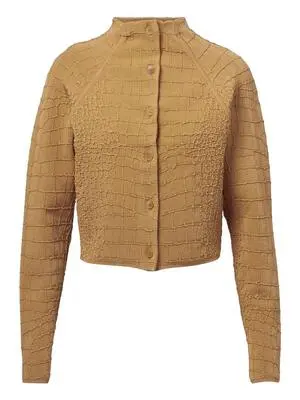 Jacquemus Scala Croc-effect Cardigan - Beige