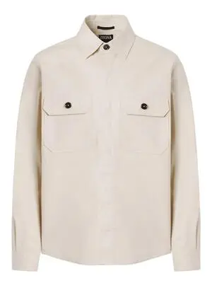 Zegna Cotton-blend Overshirt - Beige