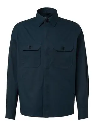 Zegna Cotton-blend Overshirt Blue
