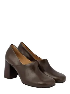 LEMAIRE Anatomic 80 Leather Pumps - Brown