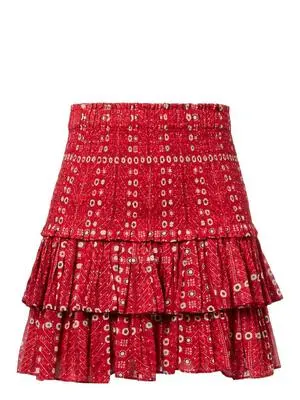 MARANT ETOILE Naomi Printed Cotton Miniskirt - Red