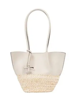 TOD'S T Timeless Small Leather Shoulder Bag - Neutrals