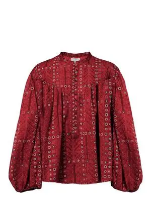 MARANT ETOILE Salika Printed Cotton Blouse - Red