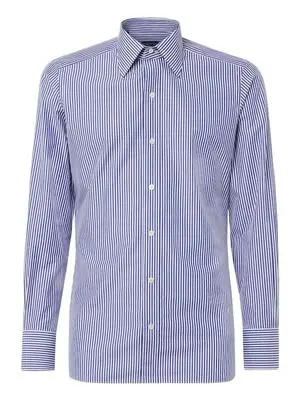 TOM FORD Bengal Stripe Cotton-blend Shirt Blue