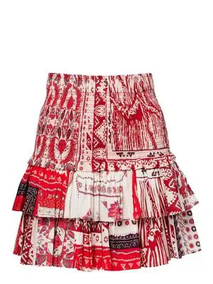 MARANT ETOILE Naomi Printed Cotton Miniskirt - Red