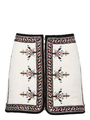 MARANT ETOILE Zeria Embroidered Miniskirt - White