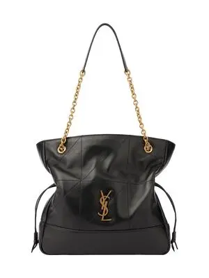 Saint Laurent Jamie Small Leather Shopping Tote Bag - Black