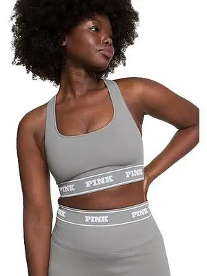 Pink Seamless Reversible Sports Bra - Grey