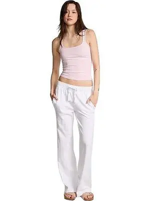 Pink PINK Lightweight Lounge Flare Pants White,ivory