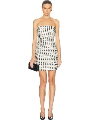 Carolina Herrera Strapless Mini Dress - Ivory & Black