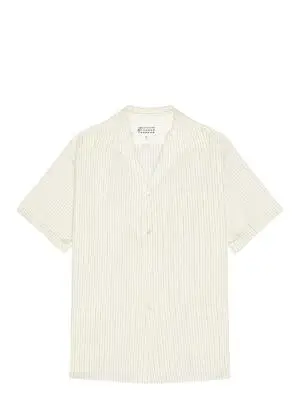MAISON MARGIELA Short-sleeved Shirt In Cream - Ecru