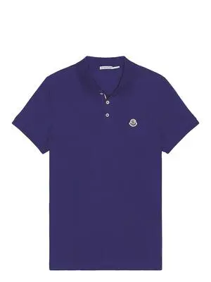 Moncler Short Sleeve Polo In Navy - Blue