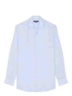 Frescobol Carioca Antonio Linen Shirt In Blue - Baby Blue