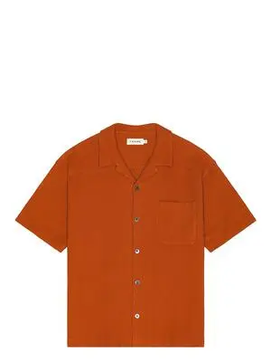 FRAME Jacquard Relaxed Shirt In Burnt Orange - Dark Orange