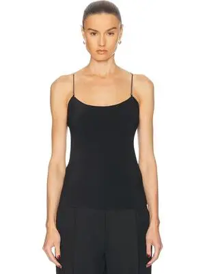 ST. AGNI Fine Chain Silk Cami Top - Black