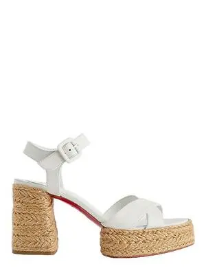 CHRISTIAN LOUBOUTIN Calakala 85 Leather Espadrilles - Bianco