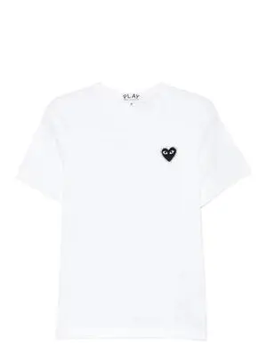 Play Comme Des Garcon Rhinestone Emblem T-shirt - White