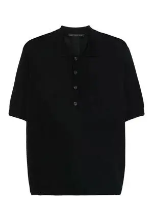 LOW BRAND Knitted Polo Shirt - Black