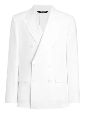 Dolce & Gabbana Double-breasted Linen Jacket - White