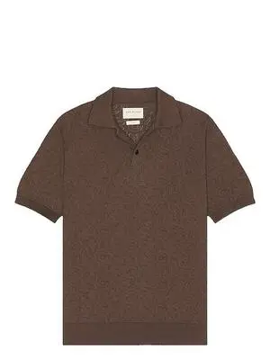 FAR AFIELD Far Afield Belser Knitted Polo In Brown.