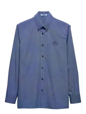 Prada Logo-embroidered Shirt - Blue