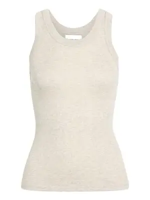 Loulou De Saison Limba Ribbed Cotton Tank Gray