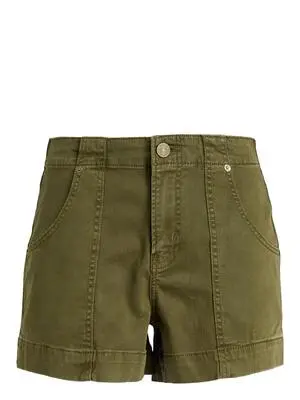 FRAME Cotton-Gabardine High-Rise Shorts