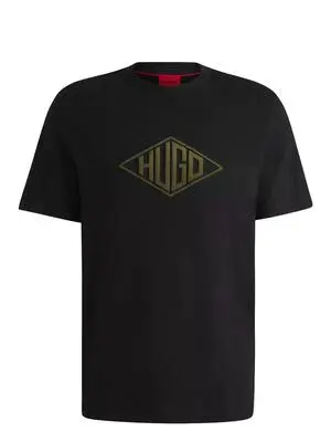 Hugo Embroidered Cotton T-shirt - Black