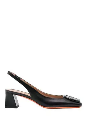 Santoni 55mm Leather Pumps - Black
