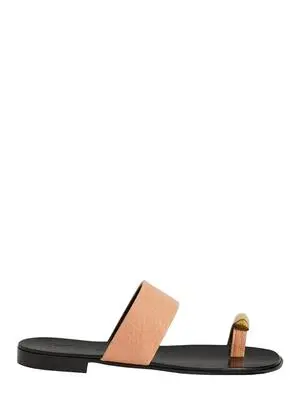 GIUSEPPE ZANOTTI Norbert Leather Toe-loop Sandals - Pink