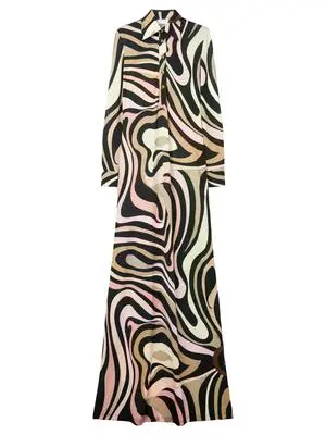 Emilio Pucci Marmo Printed Maxi Dress - Black
