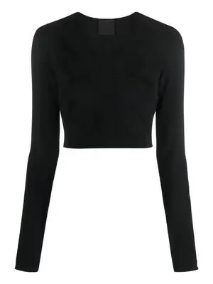 Givenchy Square-neck Cropped Top - Black