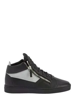 GIUSEPPE ZANOTTI Kriss Leather Mid-top Sneakers - Black