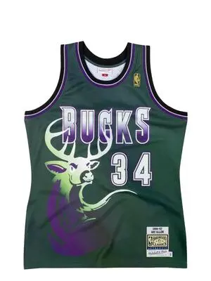 Mitchell & Ness Nba Milwaukee Bucks 96 Ray Allen Authentic Alternate Jersey Tank Top - Green