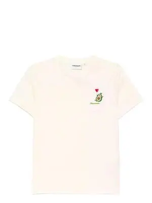 CHOCOOLATE Logo-embroidered T-shirt - Neutrals
