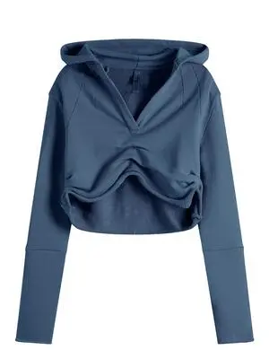 SKIMS Shoulder Pad Cropped Hoodie - Indigo