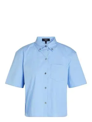 Theory Cotton-blend Poplin Shirt - Light Blue