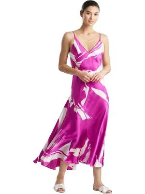 Natori Shodo Silk Slip Dress - Floral / Pink