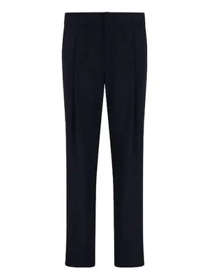 Giorgio Armani Single-pleat Trousers - Navy