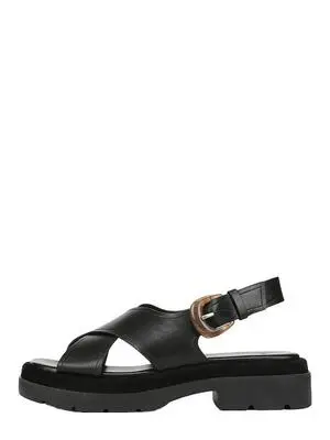 Vince Helena Leather Lug-sole Sandals - Black