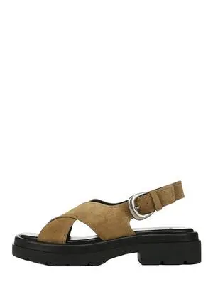Vince Helena Suede Lug-sole Sandal - Olive
