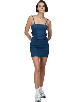 JENDUE Sosa Denim Corset Top - Blue