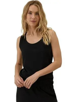 PACT Organic Cotton Luxe Stretch Jersey Tank - Black