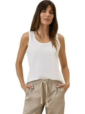 PACT Organic Cotton Luxe Stretch Jersey Tank - White