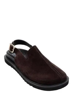 FOREVER & ALWAYS SHOES Laby Leather Clogs - Brown Suede Leather