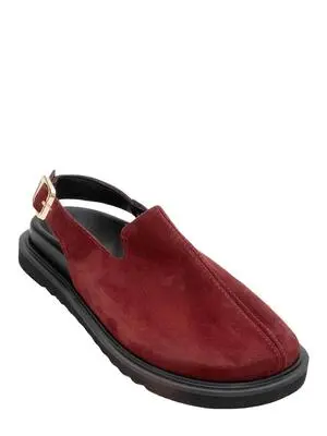 FOREVER & ALWAYS SHOES Laby Leather Clogs - Burgundy Suede Leather
