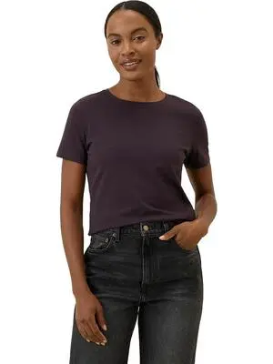 PACT Luxe Stretch Jersey Slim Tee Plum