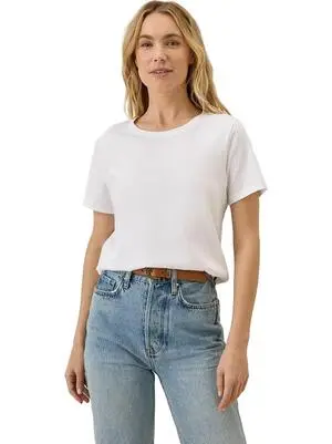 PACT Luxe Stretch Jersey Slim Tee White